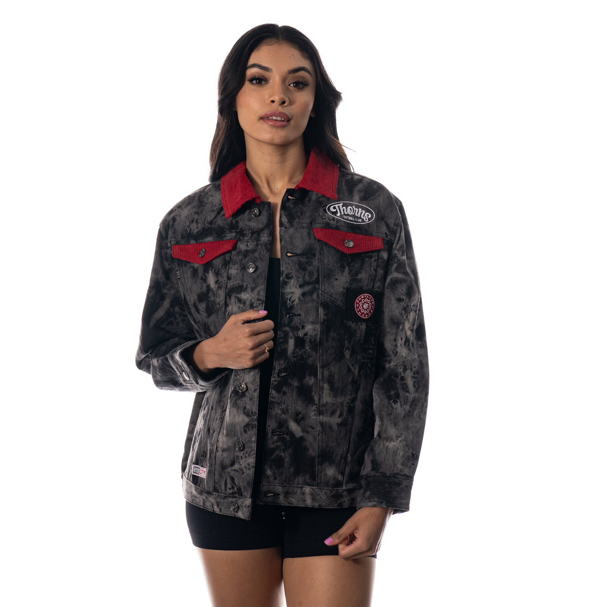 PORTLAND THORNS FC WOMEN'S TIE DYE DENIM W/ CORDOROY JACKET – PTFC ...